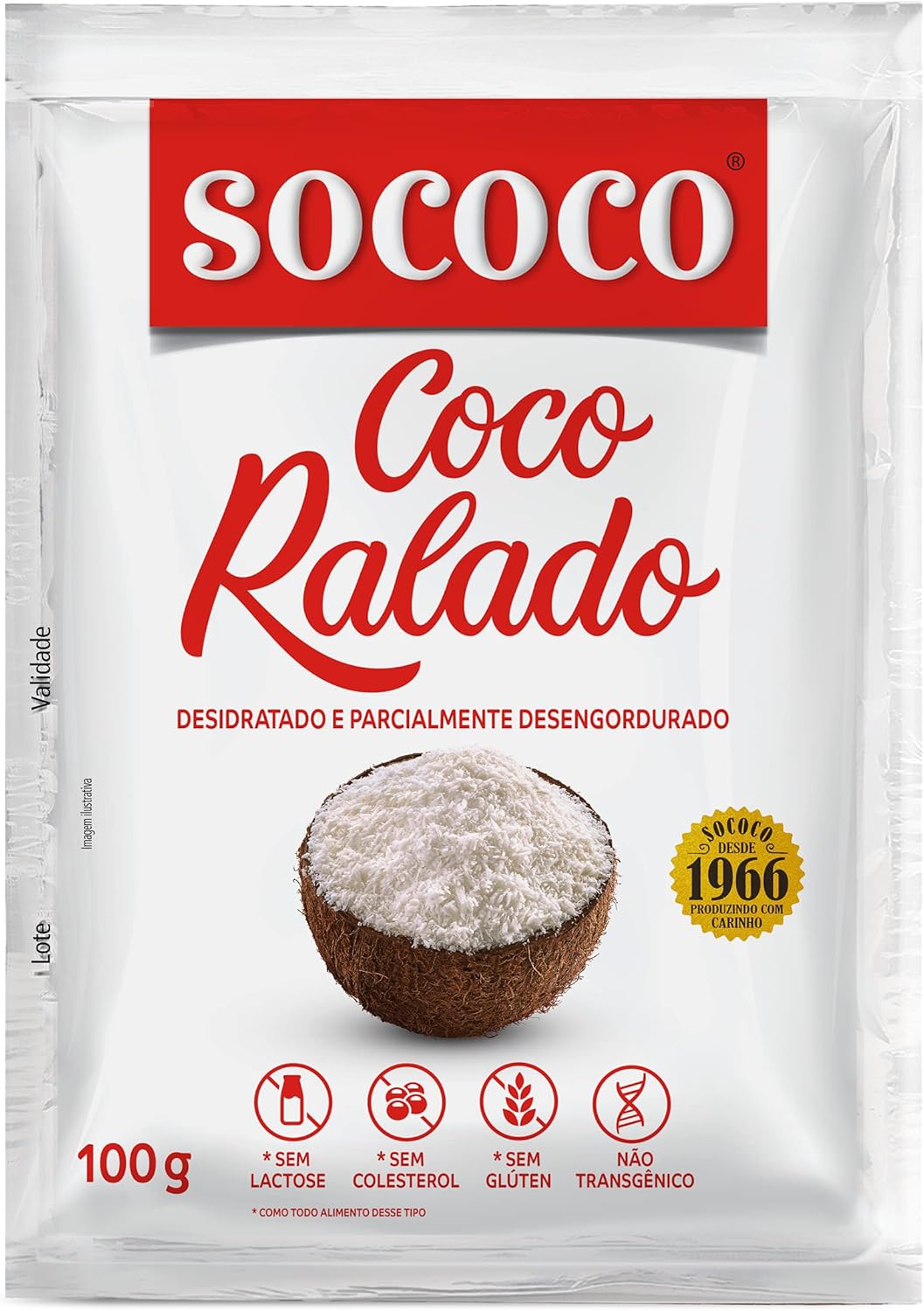 Côco Ralado Desidratado Sococo Pacote 100g | Compre online e receba em ...