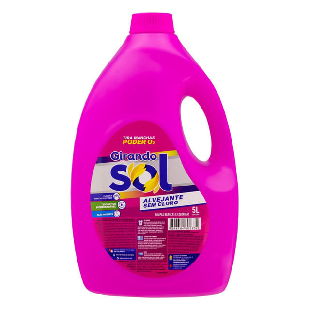 Tira Manchas Rosa sem Cloro Girando Sol 5L