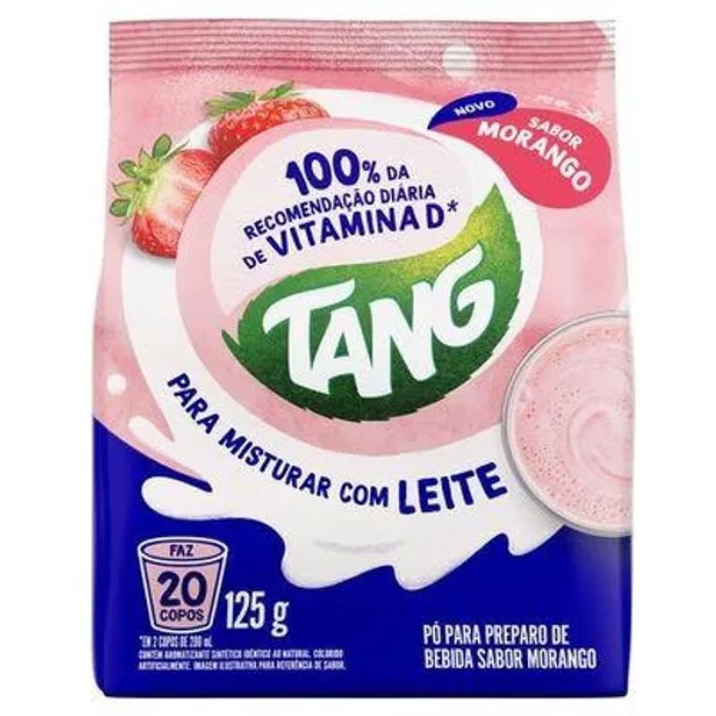 Refresco em Pó Bebida Morango Tang Pacote 125g