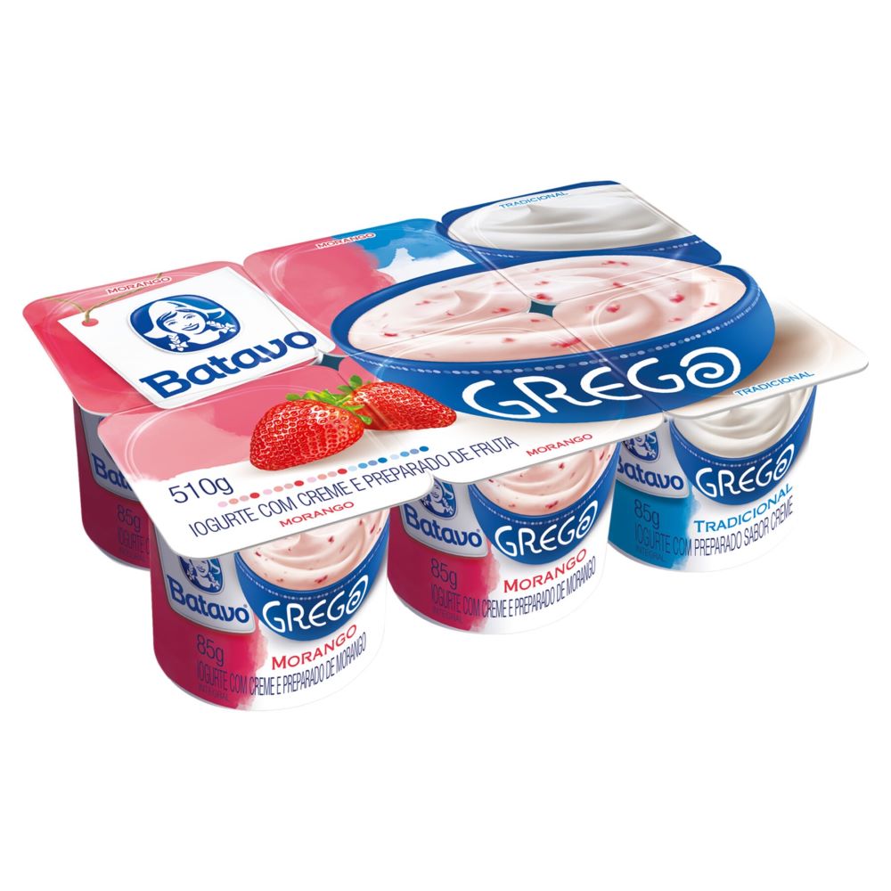 Iogurte Grego sabor Morango Batavo 510g | Compre online e receba em casa!